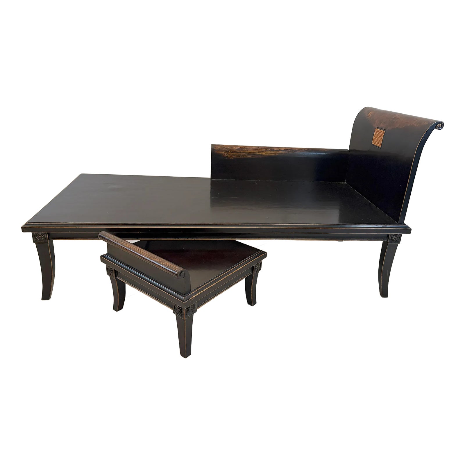 Mid 20th Century Qing Dynasty Replica Asian Hardwood Daybed With Table ...