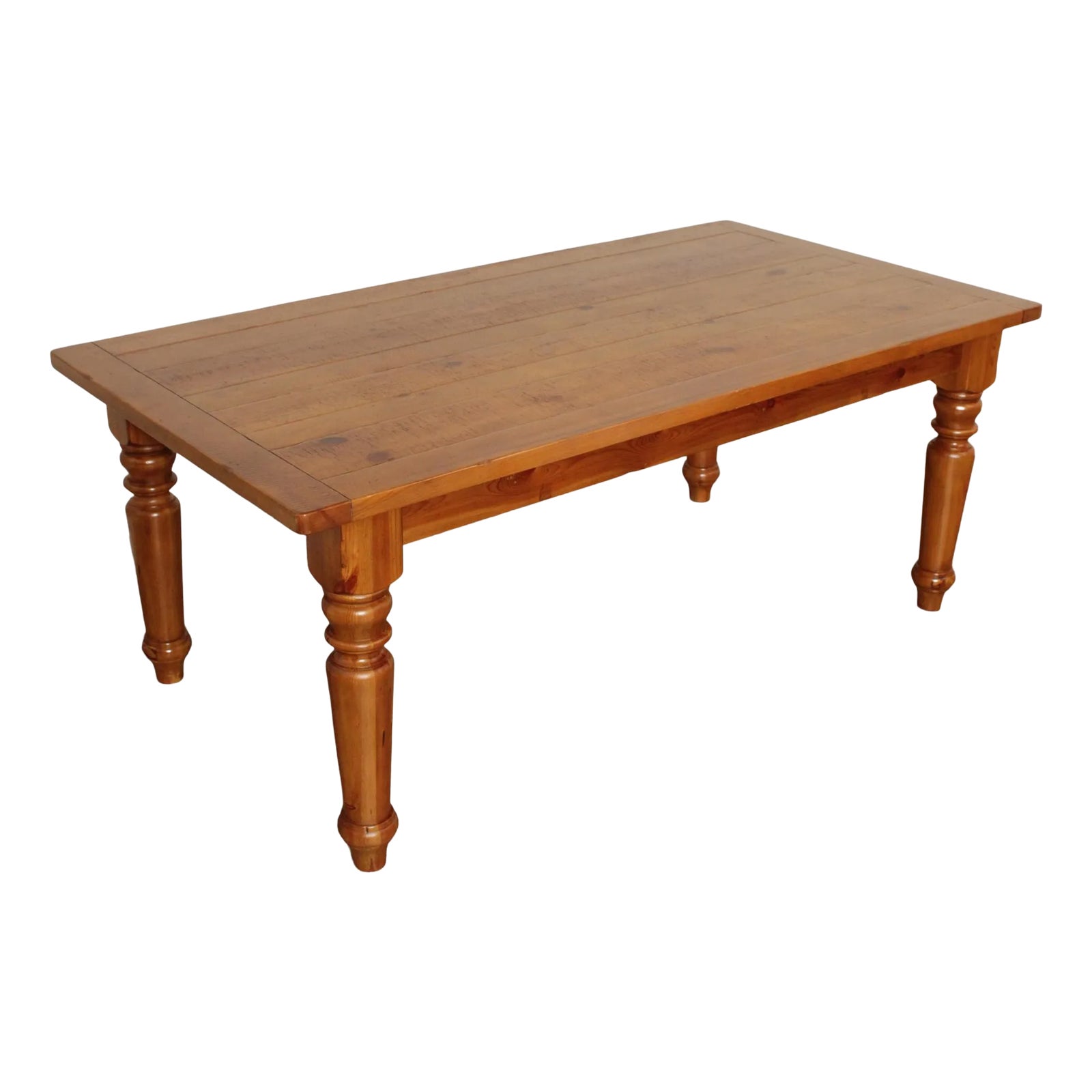 Pottery Barn Farmhouse Style Pine Extending Dining Table | Chairish