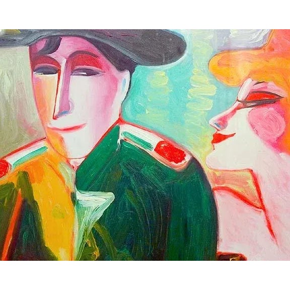 Earl Linderman "Café Napoleon" Original Oil Painting on Canvas | Chairish