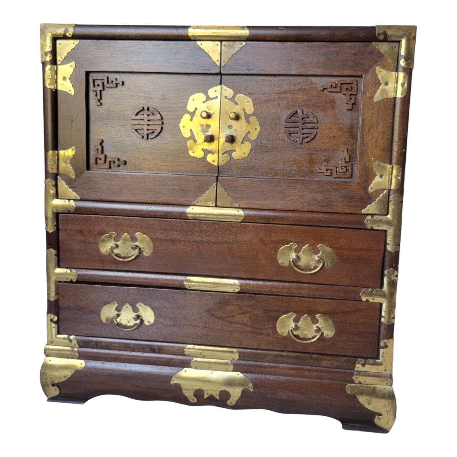 Mid 20th Century Chinoiserie Style Asian Tansu Chest Cabinet | Chairish