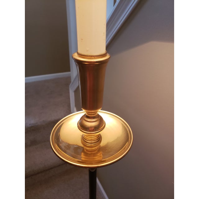 Late 20th Century Frederick Cooper Brass & Black Regency Floor Lamp ...