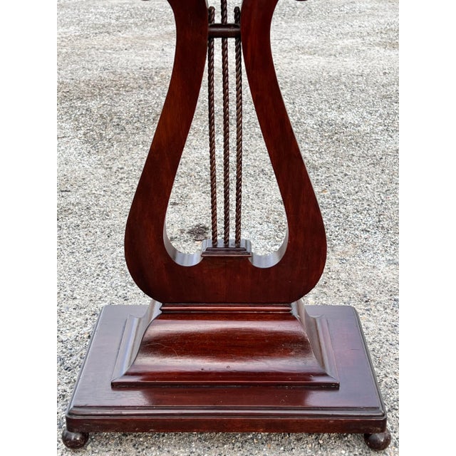 Warsaw Manufacturing Co. Lyre Base Accent Table | Chairish