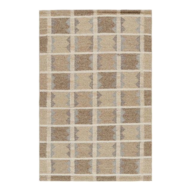 Rug & Kilim’s Scandinavian Style Rug in Beige-Brown Geometric Patterns ...