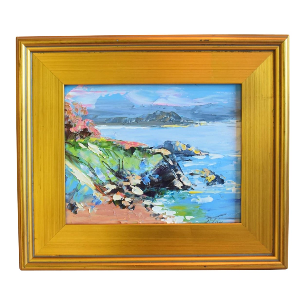 Seascape & Rocky Landscape Artist “Dorothy Laz” Oil Painting W ...