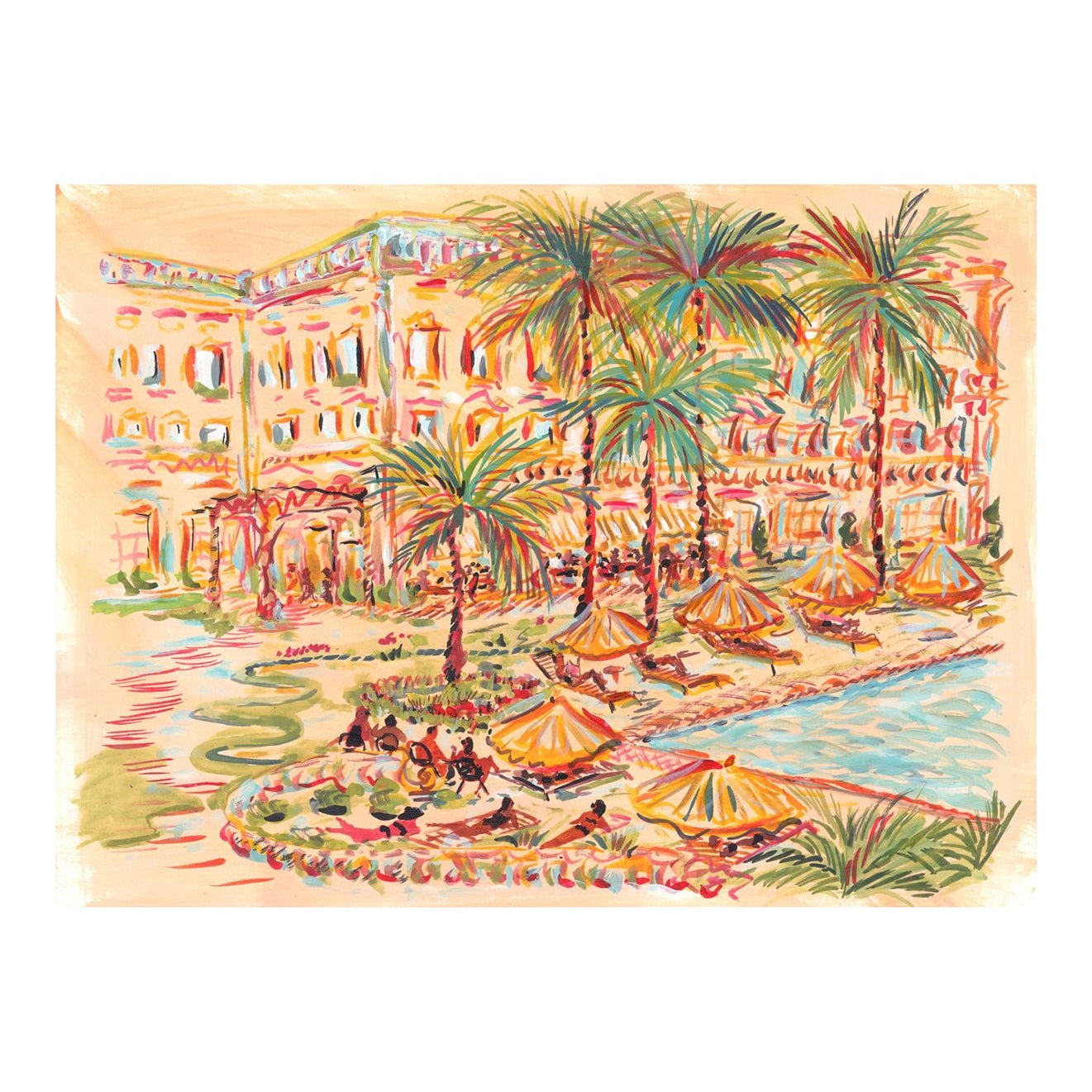 Pink Resort Pool | Chairish