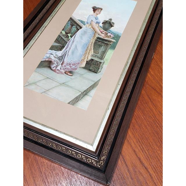 19th Century Woman Chromolithograph C.1890 | Chairish