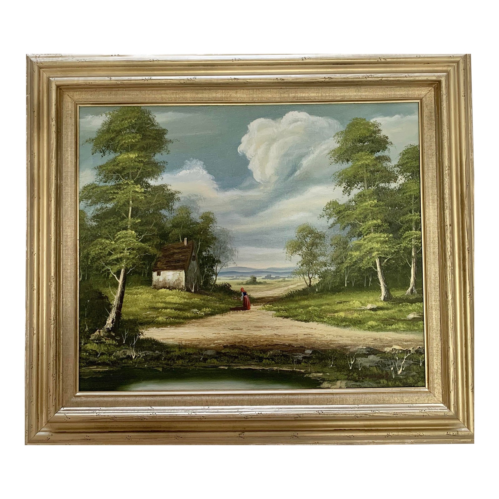 Mid 20th Century Brenner Signed Pastoral Landscape Framed Oil Painting ...