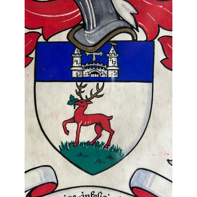 Vintage Irish Lenihan Family Coat of Arms Heraldry Framed Drawing ...