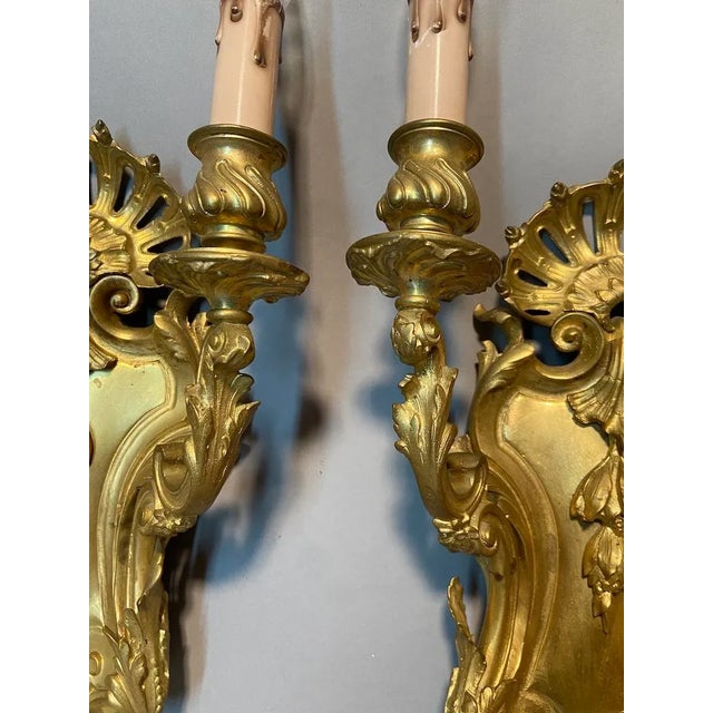 Antique 19th Century French Louis XVI Baroque Rococo Bronze Sconces ...