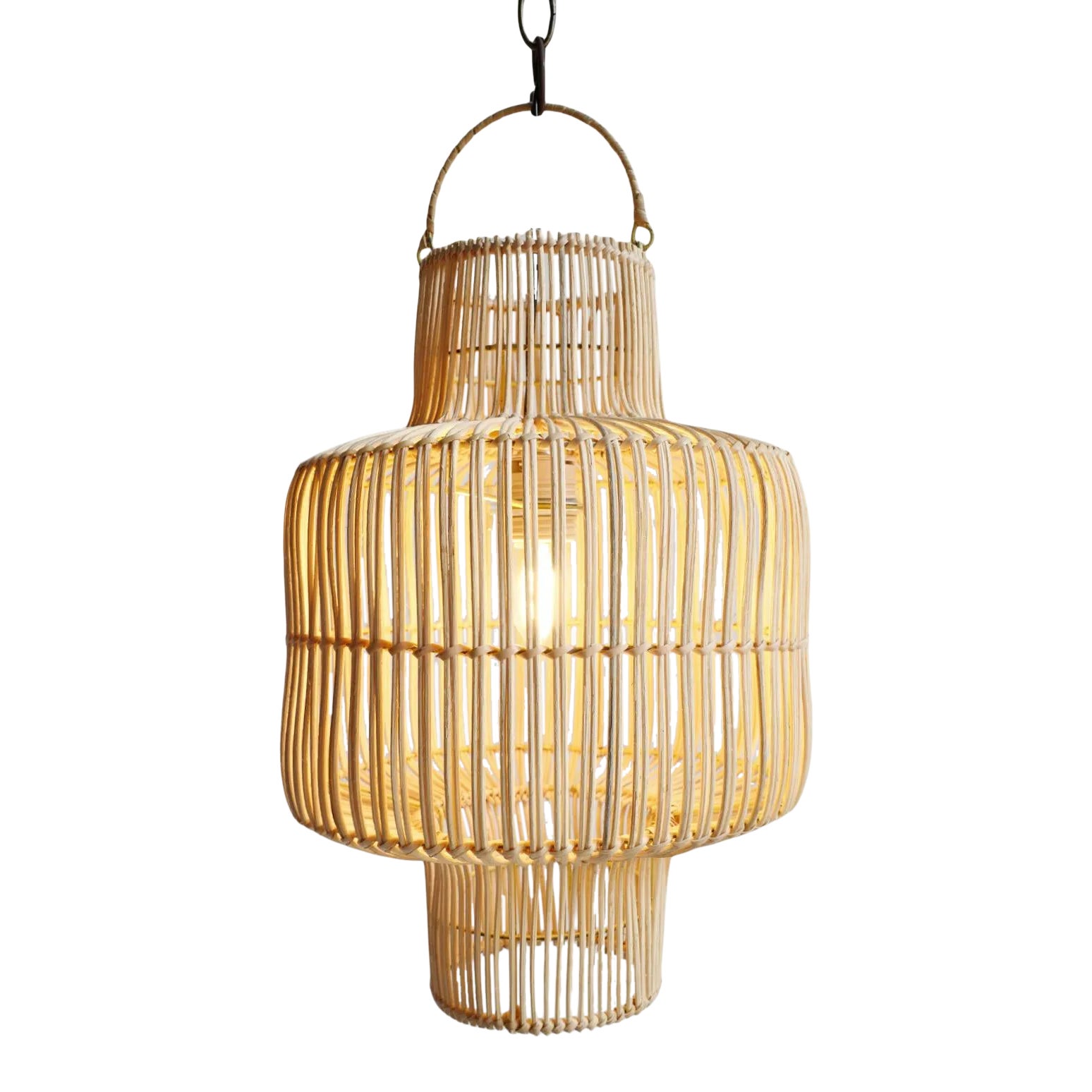 Small Raw Wicker Pendant | Chairish