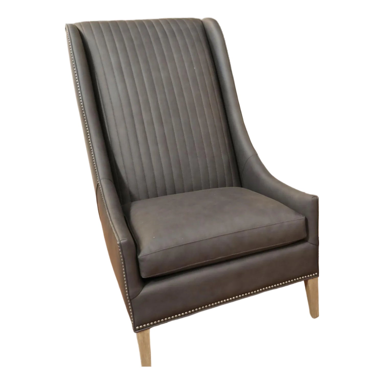 Hancock & Moore Chase Channel Back Chair, Driftwood Frame & Nail Trim ...