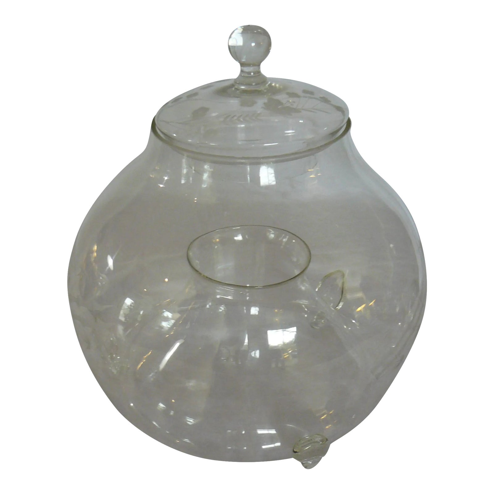 1880s Victorian Blown Glass Fly Catcher With Etchings | Chairish