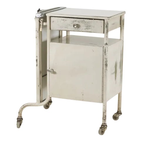 Industrial Doctor's Bedside Table in Painted Metal, 1950s | Chairish