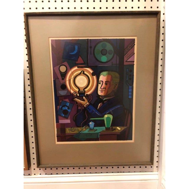 1960s Vintage Thom Vromen Signed Colored Lithograph Print of Thomas ...