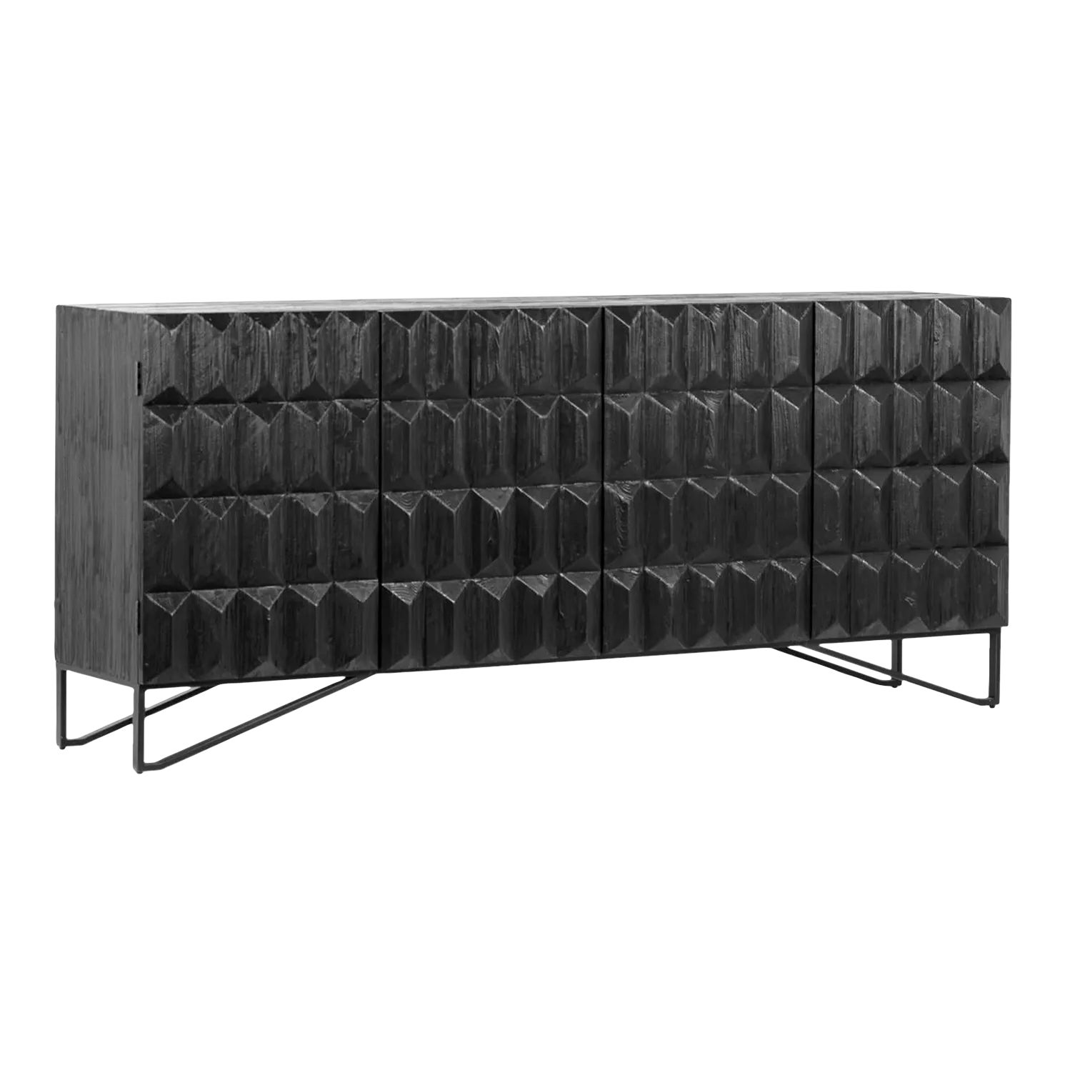 Berlin Black Prism Sideboard Credenza | Chairish