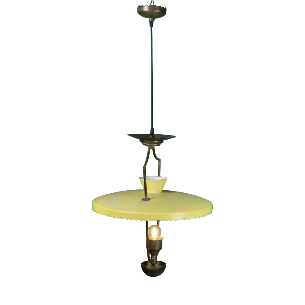 Vintage Yellow Pendant Lamp, 1970s | Chairish