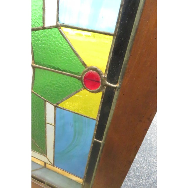 Late 1800s Stained Glass Window Suncatcher Flower Design | Chairish