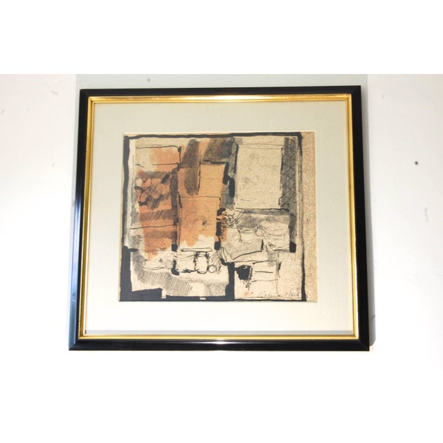Reginald Muray Pollack Abstract Composition Lithograph 1960 | Chairish