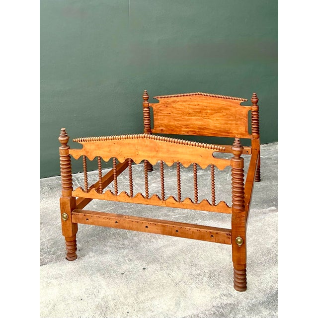 Vintage Boho Jenny Lind Bobbin Full Bed | Chairish