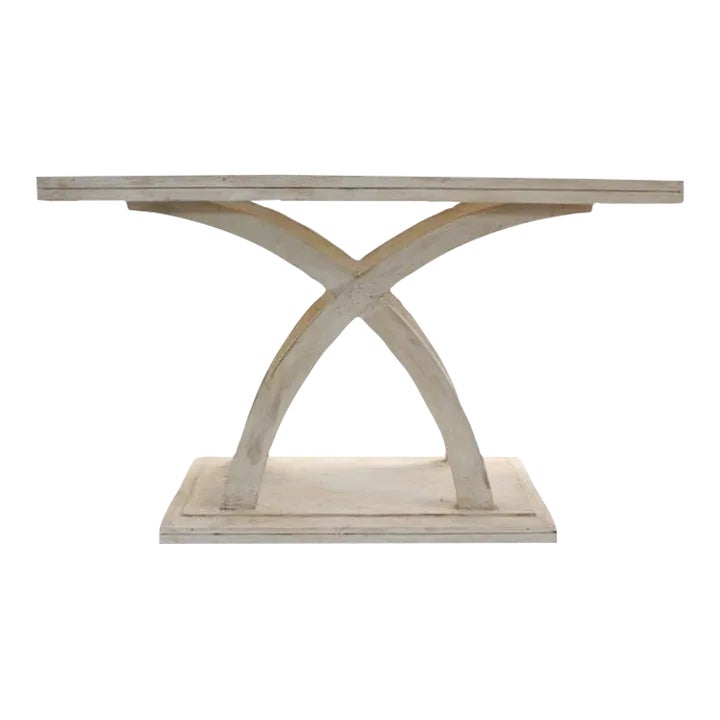 Console Table With Elegant Crossing Leg Pattern | Chairish