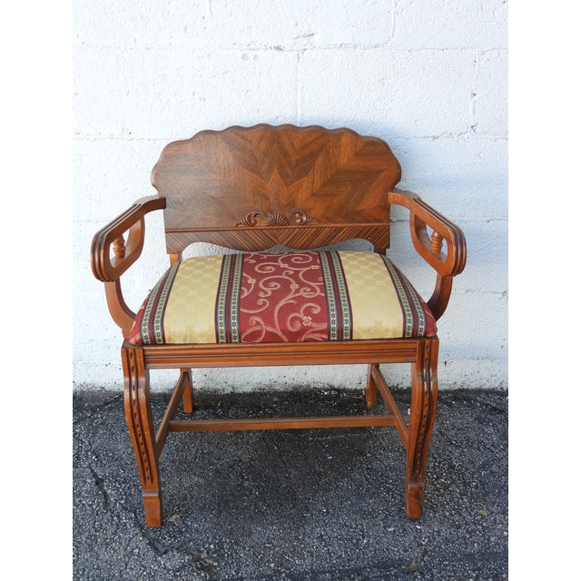 Art Deco Waterfall 1920s Vanity Makeup Table and Stool 6015 | Chairish