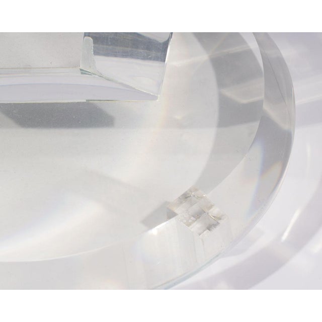 Postmodern Glass and Lucite Accent Table | Chairish