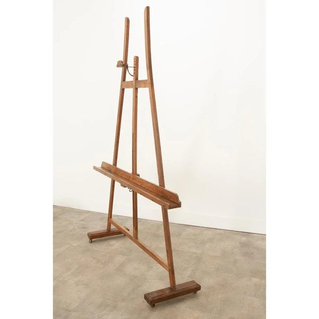 French 19th Century Massive Oak Artist’s Easel | Chairish