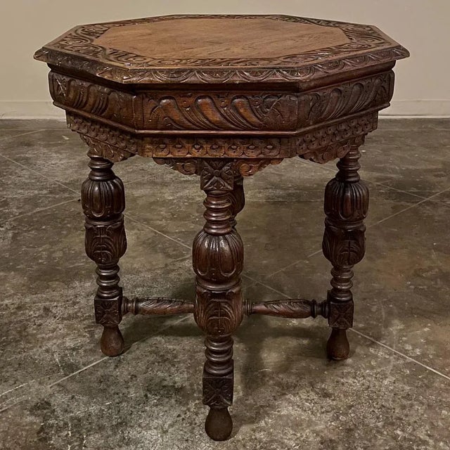 Antique Renaissance Octagonal End Table | Chairish