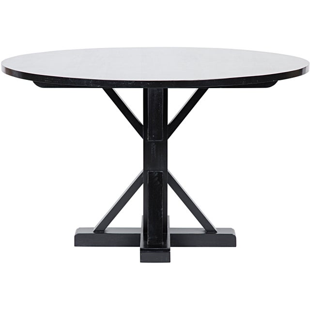 Criss-Cross Round Table, 48", Hand Rubbed Black | Chairish