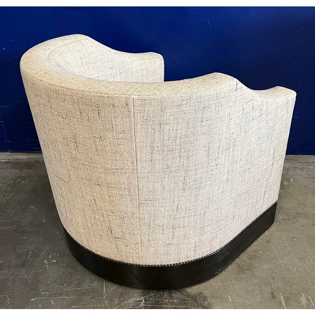 Rogers & Goffigon Marl Upholstered & Oak Wilson Barrel Back Chair From ...