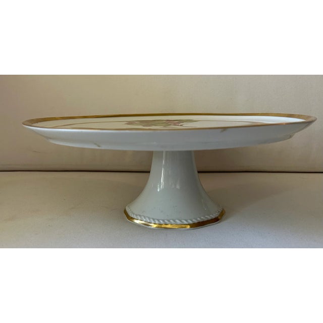 Vintage Gold-Trimmed Hand Painted Bavarian Cake Stand by Jahre ...