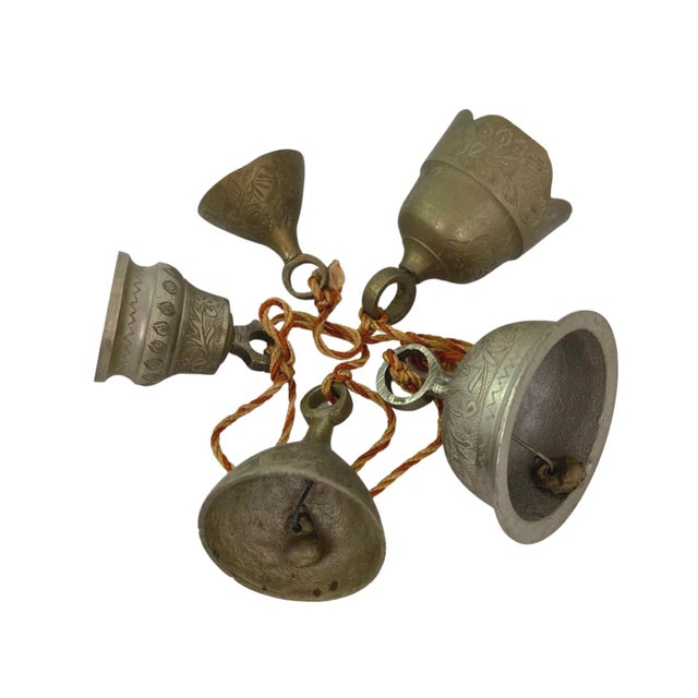 Mid-Century Brass Camel Bells on Rope | Chairish