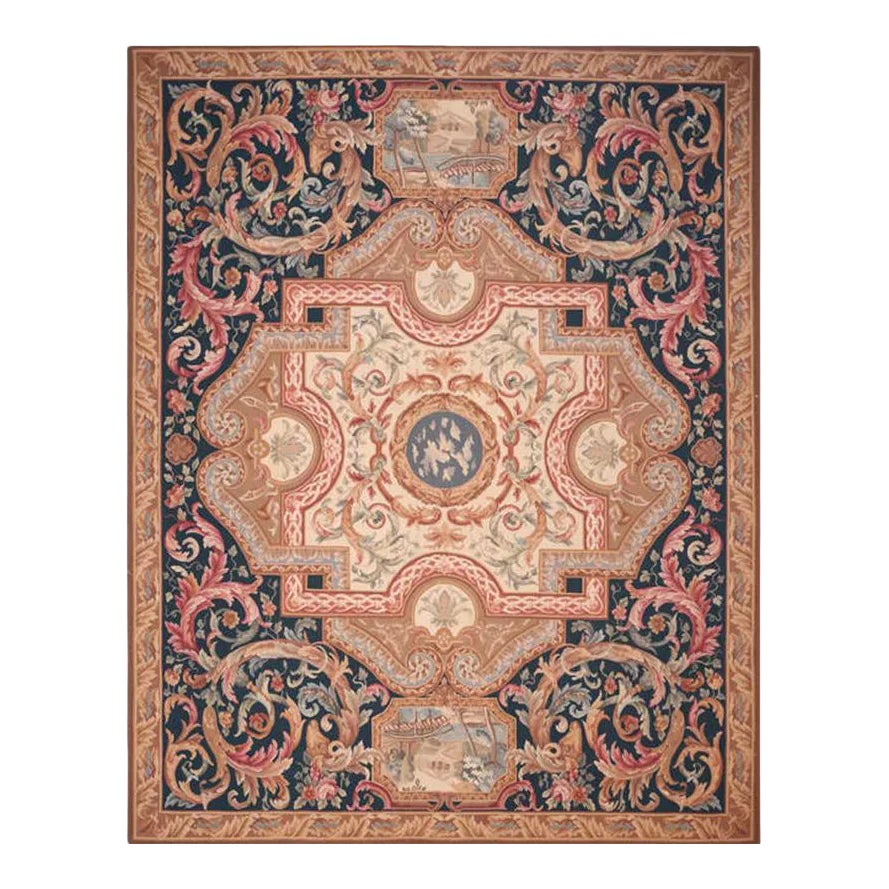 Handwoven French Aubusson Style Area Rug 8×10 - and Rug Pad | Chairish
