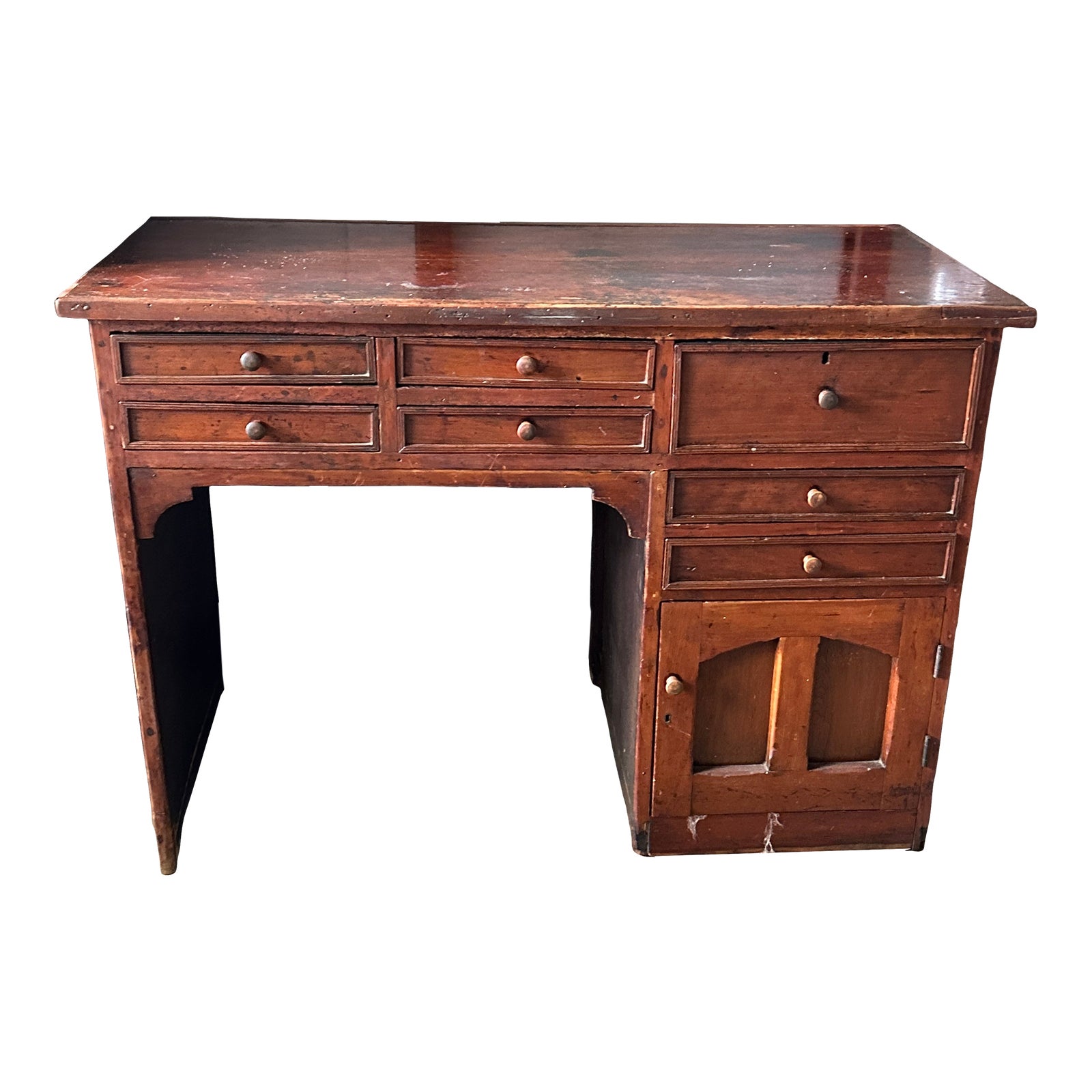 Antique Kneehole Postal Desk | Chairish