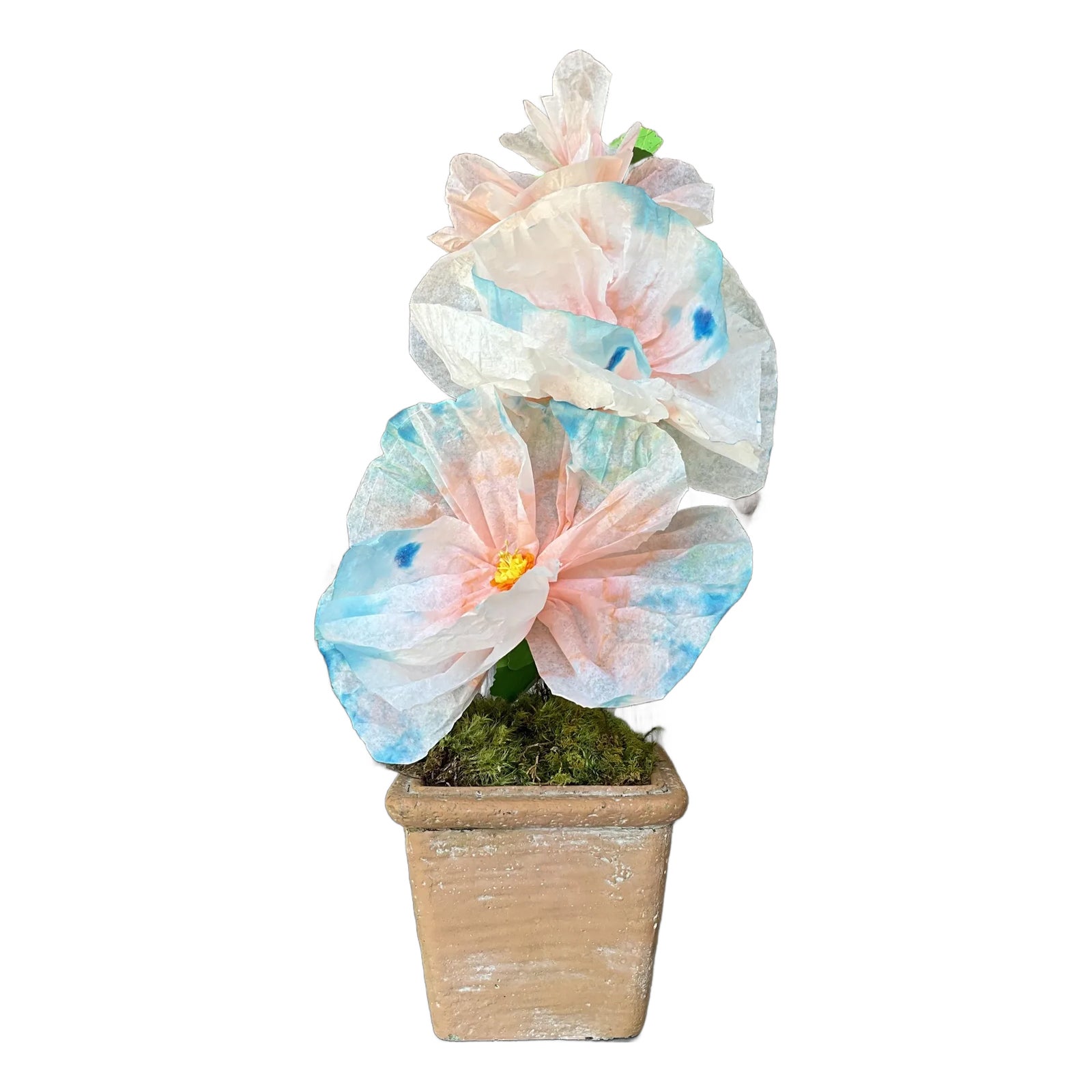 Contemporary Hand Rolled Paper Flowers | Chairish