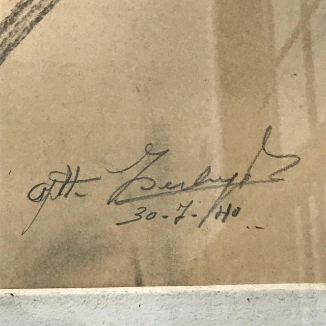 Watercolor Portrait Painting of Gentleman With Pince Nez by Listed ...