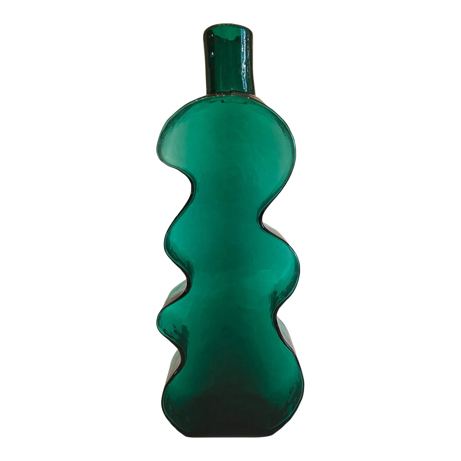 1980's Emerald Green Blenko Puzzle Art Glass/Vase by Hank Adams #8904 ...