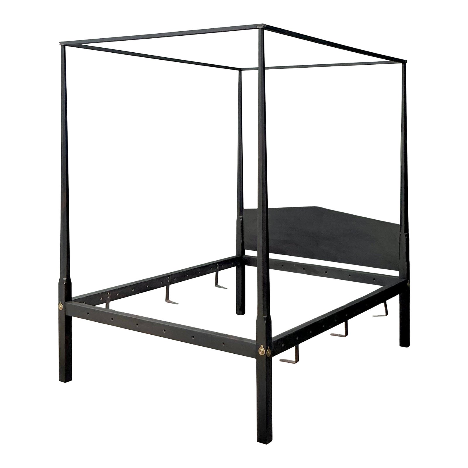 Vintage Boho Shaker Style Queen Canopy Bed | Chairish