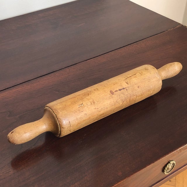 Primitive Early 19th Century Wood Rolling Pin | Chairish