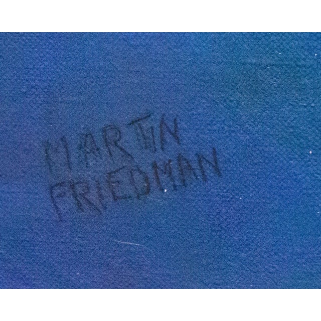 Signed “Moon Flower” Abstract Oil on Canvas Painting by Martin Friedman ...