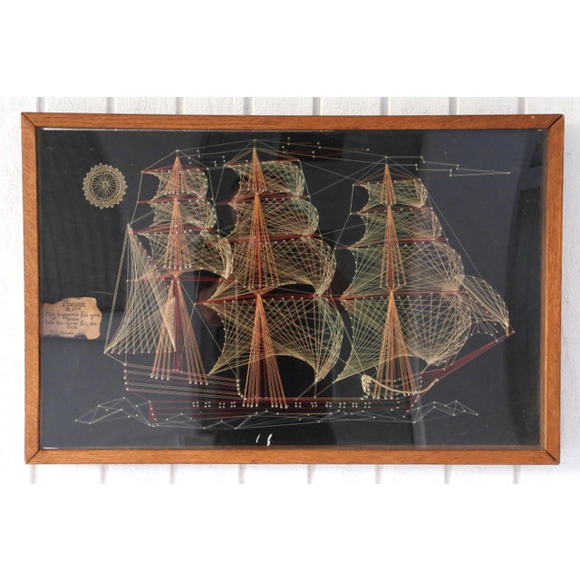 1970's Large Clipper Ship String Art Piece | Chairish
