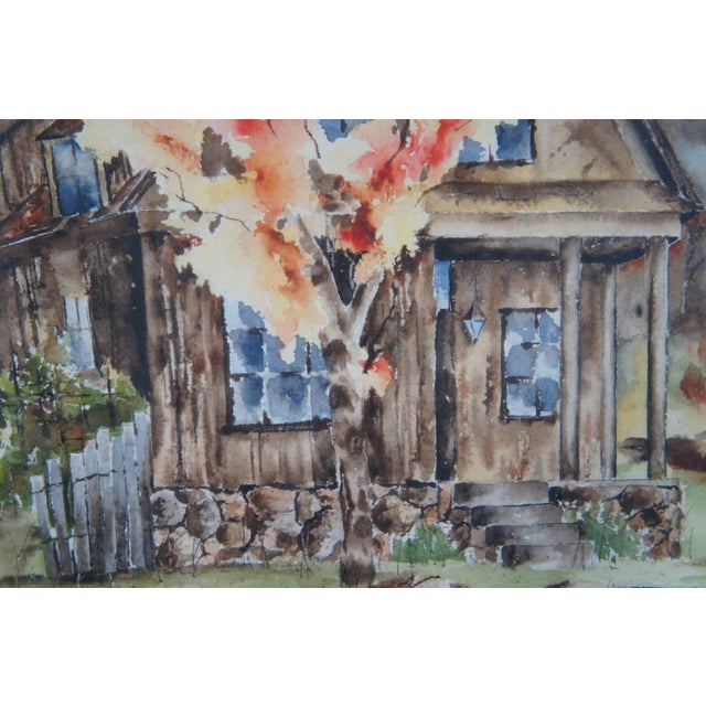 1975 Watercolor Dave's House Farmhouse Landscape Painting by Sean ...