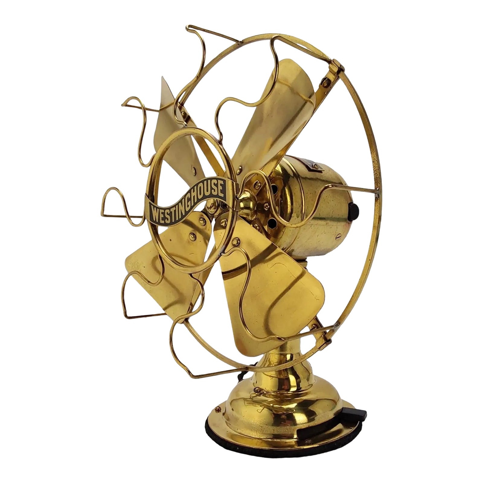 1912 Westinghouse Brass Stationary Desk Fan | Chairish