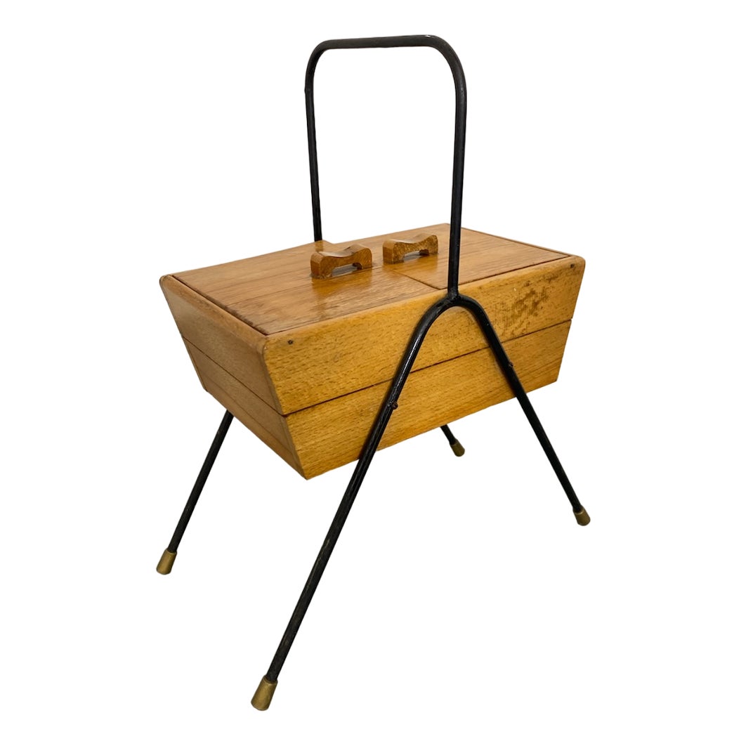 Vintage Mid-Century Sewing Box, 1950s | Chairish