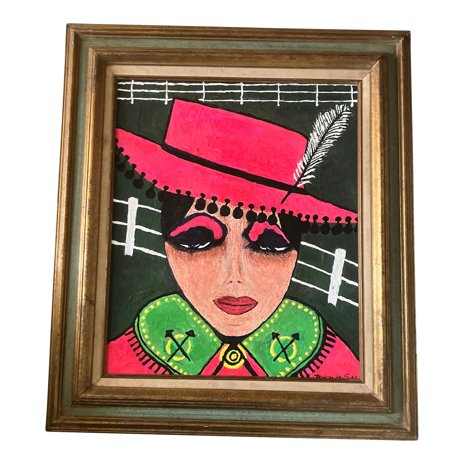 1970’s Original Abstract Outsider Pop Art Portrait Painting Signed ...