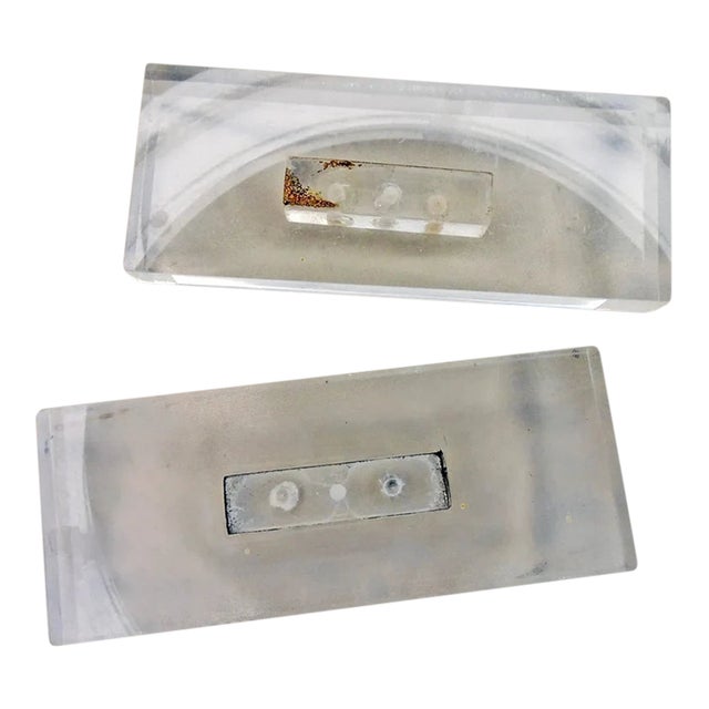 Vintage Clear Lucite Rectangle Drawer Pulls, Set of 2 | Chairish