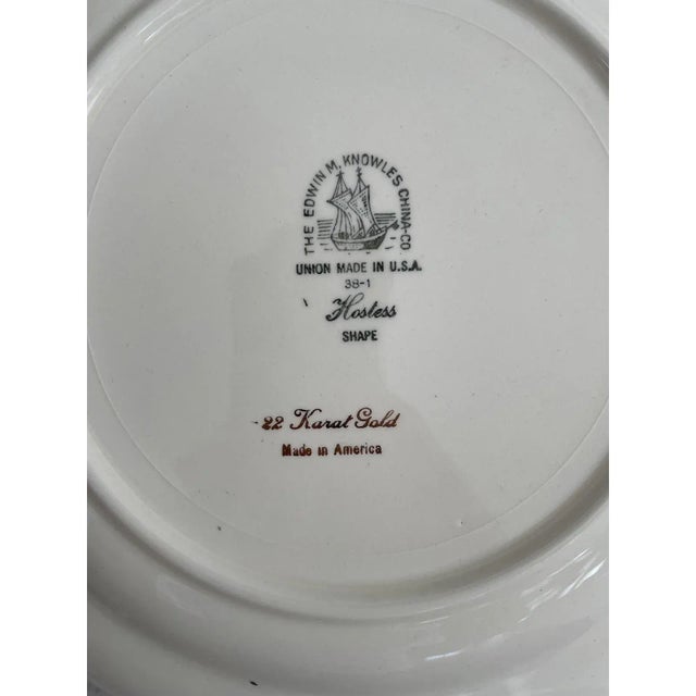 Mid 20th Century 22k Gold China Plates- Set of 6 | Chairish