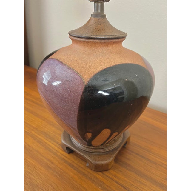 Mid Century Modern Drip Glaze Ceramic Table Lamp | in the Style of ...