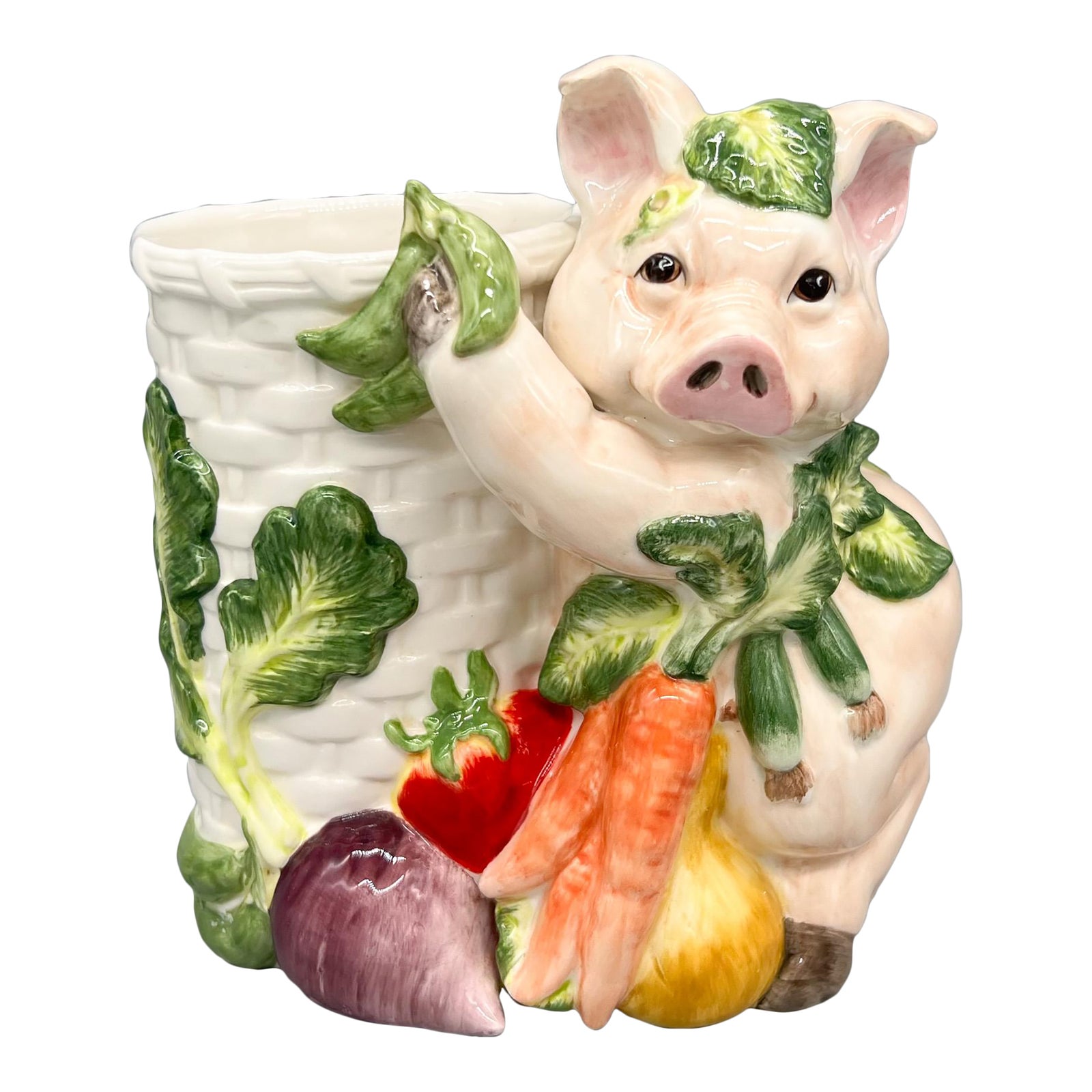 Fitz and Floyd “Percy the Pig” Ceramic Utensil Holder – Early 2000s ...