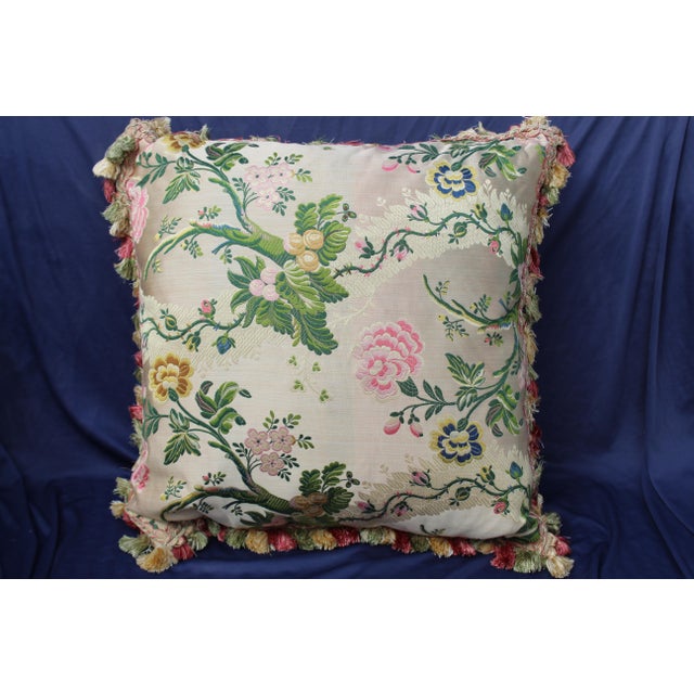 Italian Botanical Silk Velvet Scalamandre Pillow | Chairish